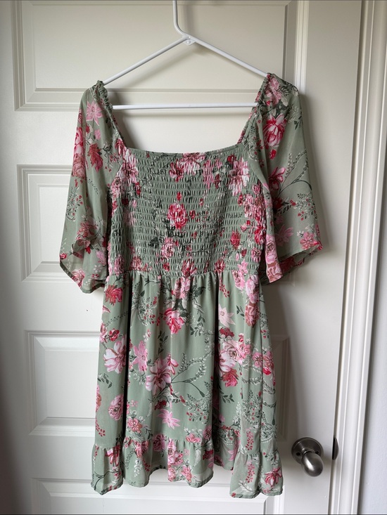 Lily Rose | Dresses | Lily Rose Sage Green Floral Mini Dress With Pink ...